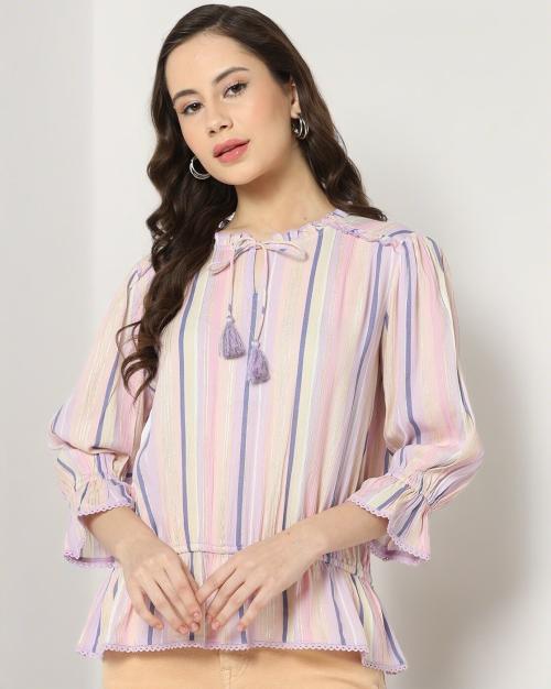 Buy Women Striped Relaxed Fit Top Online at Best Prices in India - JioMart.