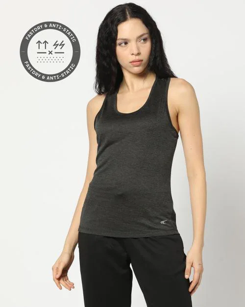Buy Women Heathered Slim Fit Tank Top Online at Best Prices in India - JioMart.