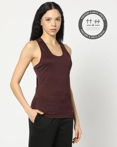 Buy Women Heathered Slim Fit Tank Top Online at Best Prices in India ...