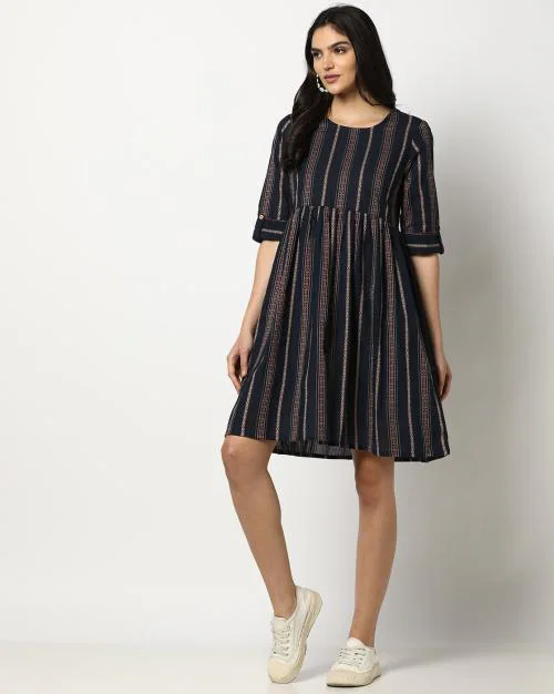 Buy Women Embroidered A-Line Dress Online at Best Prices in India ...