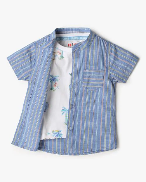 Buy Boys Printed Regular Fit Twofer Shirt Online at Best Prices in ...