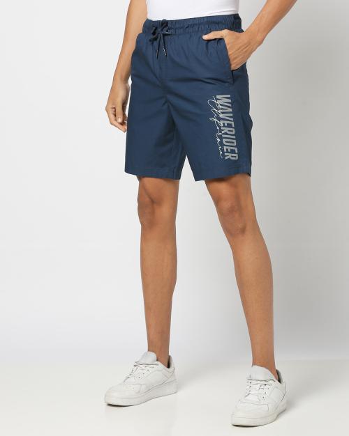Buy Men Typographic Print Regular Fit Shorts Online at Best Prices in ...