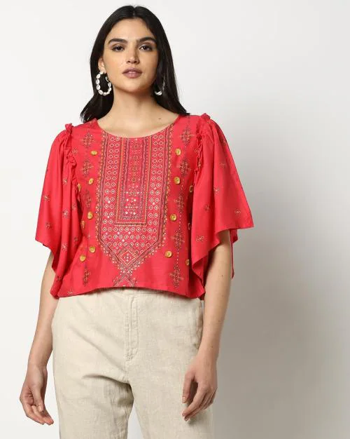 Buy Women Printed Relaxed Fit Top Online at Best Prices in India - JioMart.