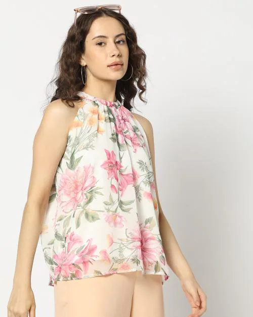 Buy Women Floral Print Relaxed Fit Top Online at Best Prices in India ...