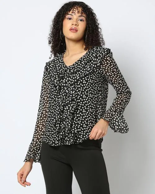 Buy Women Polka-Dot Print Regular Fit Top Online at Best Prices in ...