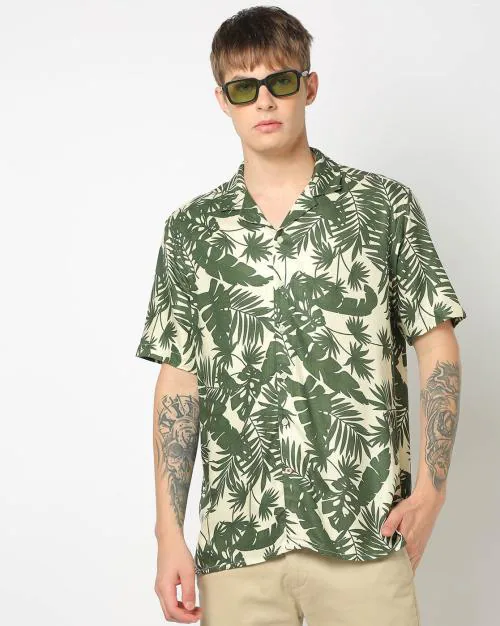 Buy Men Tropical Print Regular Fit Shirt Online at Best Prices in India ...