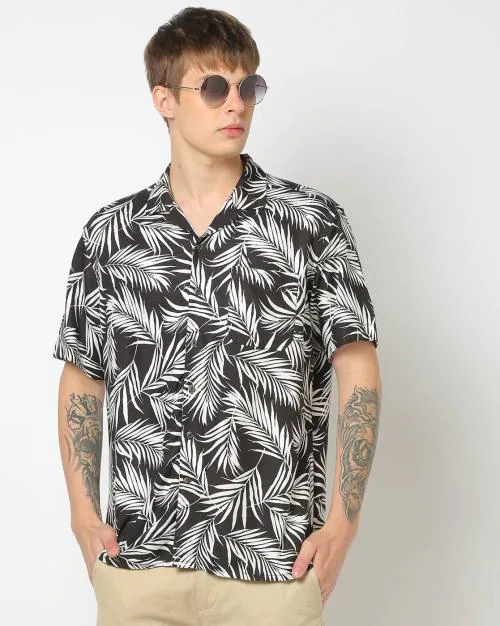 Buy Men Tropical Print Regular Fit Shirt Online at Best Prices in India ...