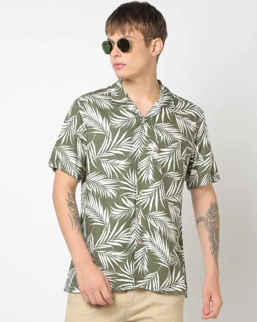 Buy Men Tropical Print Regular Fit Shirt Online at Best Prices in India ...
