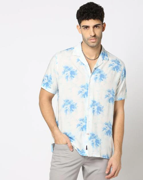 Buy Men Floral Print Regular Fit Shirt Online at Best Prices in India ...