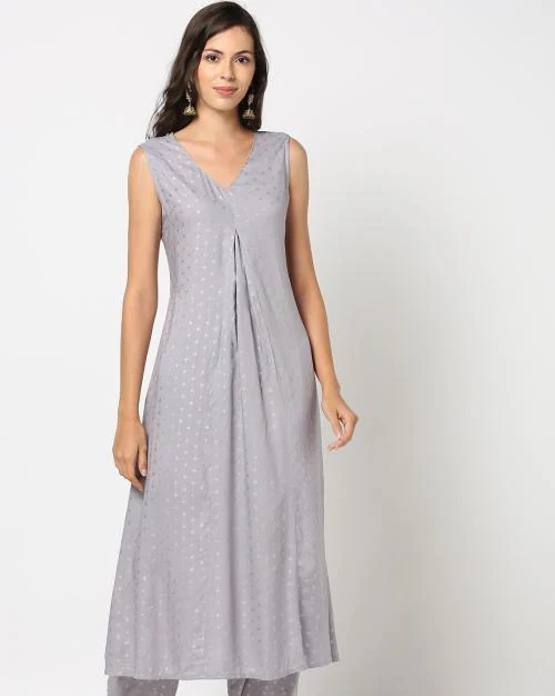 Buy Women Micro Print A-Line Kurta Online at Best Prices in India ...