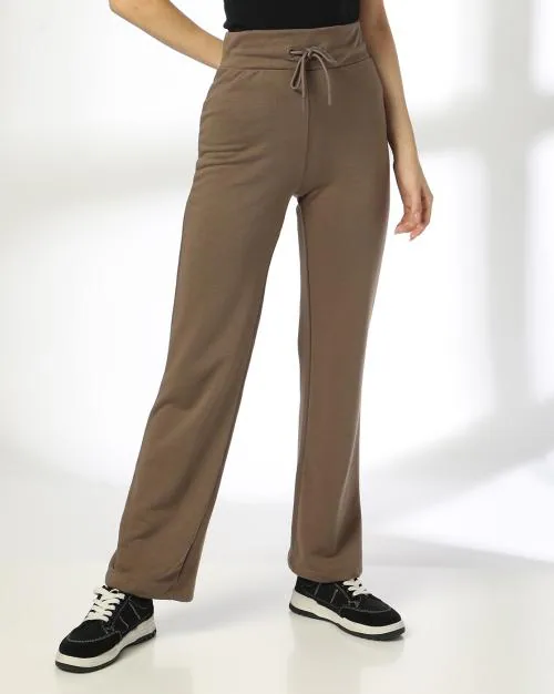Buy Women Regular Fit Flat-Front Trousers Online at Best Prices in ...
