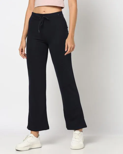 Buy Women Regular Fit Flat-Front Trousers Online at Best Prices in ...