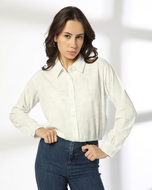 Buy Women Typographic Print Regular Fit Shirt Online at Best Prices in ...