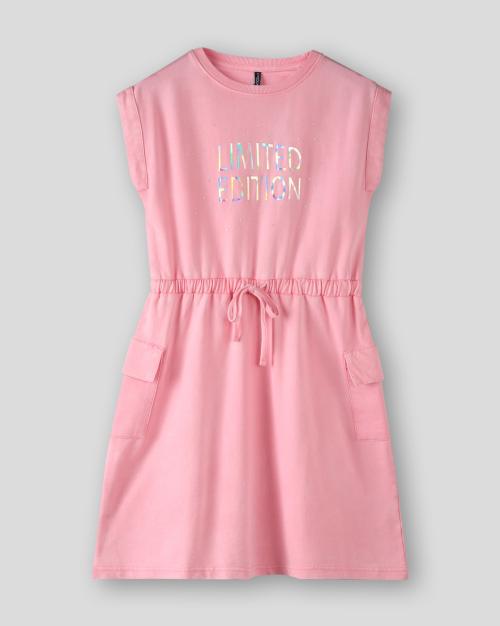 Buy Girls Typographic Print Fit & Flare Dress Online at Best Prices in ...