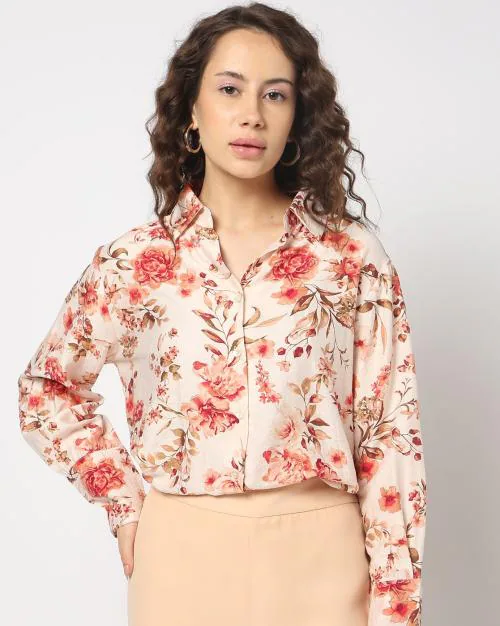 Buy Women Floral Print Regular Fit Shirt Online at Best Prices in India ...
