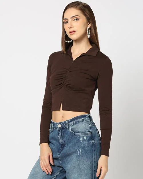 Buy Women Ruched Regular Fit Top Online at Best Prices in India - JioMart.
