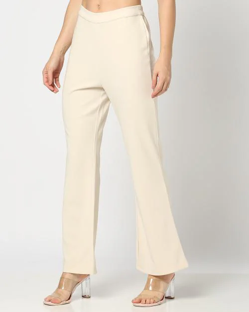 Buy Women High-Rise Slim Fit Flared Pants Online at Best Prices in ...