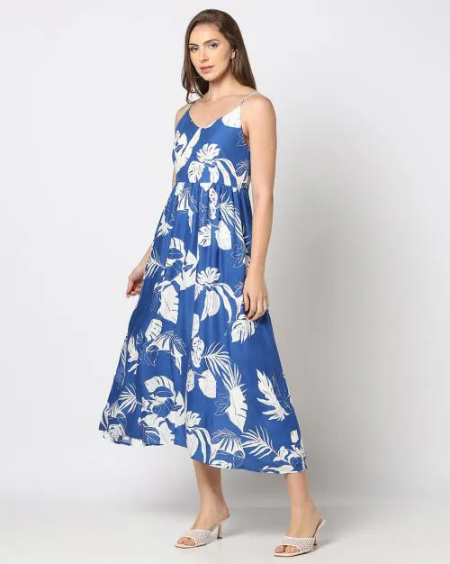 Buy Women Leaf Print A-Line Dress Online at Best Prices in India - JioMart.