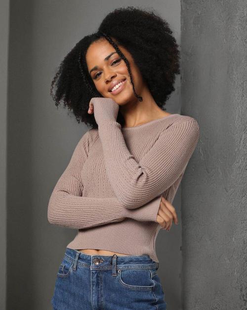 Buy Women Ribbed Relaxed Fit Top Online at Best Prices in India - JioMart.