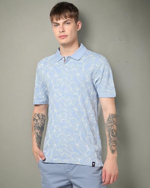 Buy Men Leaf Print Regular Fit Polo T-Shirt Online at Best Prices in India - JioMart.