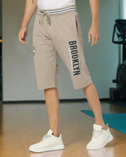 Buy Men Typographic Print Regular Fit Shorts Online at Best Prices in ...