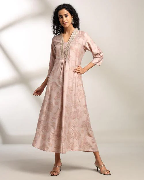 Buy Women Floral Print A-Line Dress Online at Best Prices in India ...