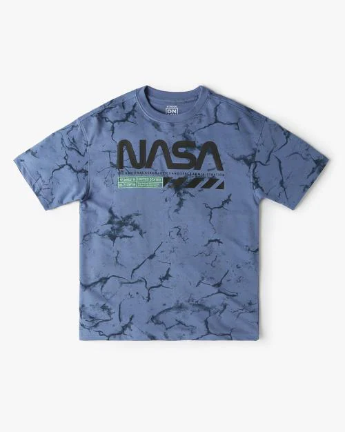 Buy Boys Nasa Print Oversized Crew-Neck T-Shirt Online at Best Prices ...