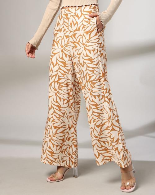 Buy Women Printed Wide-Leg Trousers Online at Best Prices in India ...