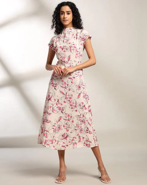 Buy Women Floral Print A-Line Dress Online at Best Prices in India ...