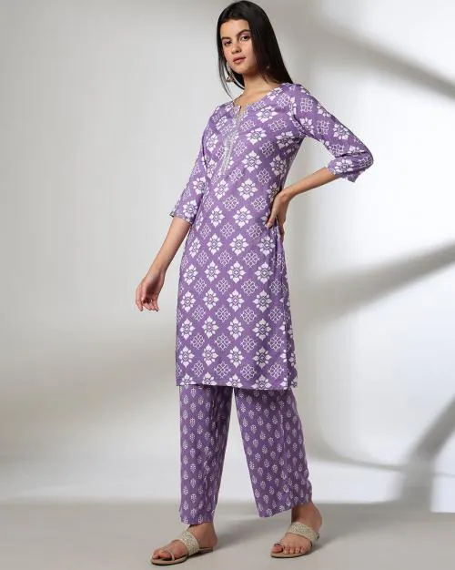 Buy Women Printed Straight Kurta Suit Set Online at Best Prices in ...