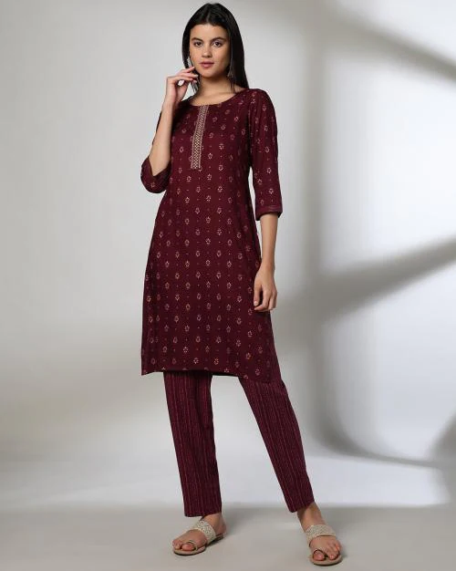 Buy Women Printed Straight Kurta Suit Set Online at Best Prices in ...
