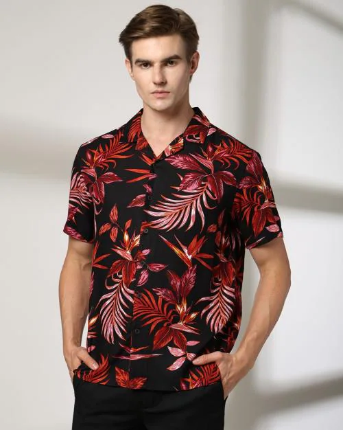 Buy Men Tropical Print Regular Fit Shirt Online at Best Prices in India ...
