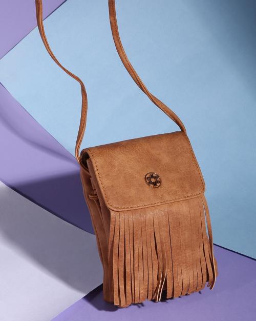 Buy Fold-Over Sling Bag with Fringes Online at Best Prices in India ...