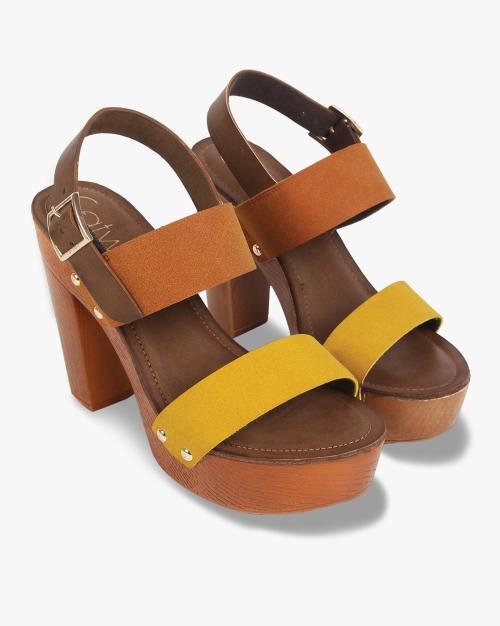 Buy Colourblock Heels with Buckle Fastening Online at Best Prices in ...