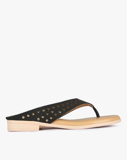 Buy Embellished Thong-Strap Slippers Online at Best Prices in India ...