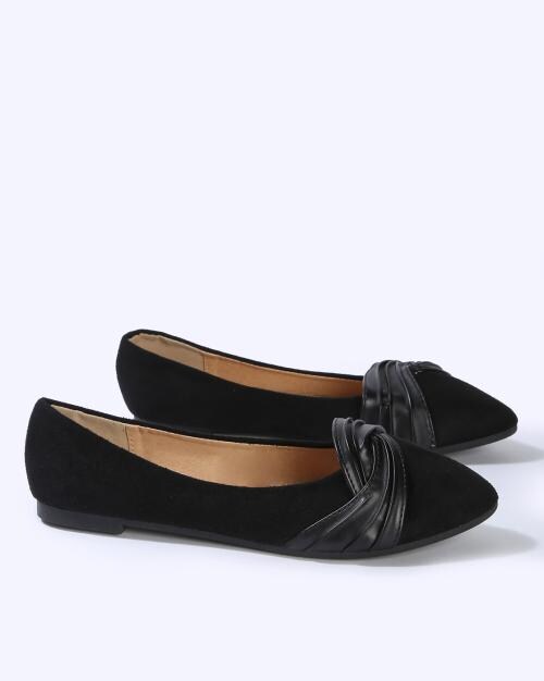 Buy Almond-Toe Ballerinas with Vamp Panels Online at Best Prices in ...