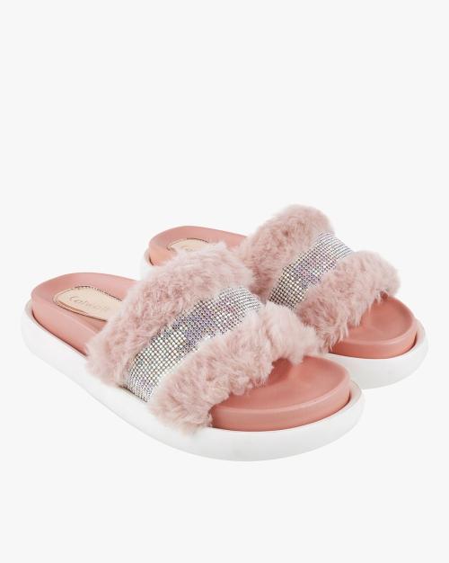 Buy Slides with Fur Accent Online at Best Prices in India - JioMart.