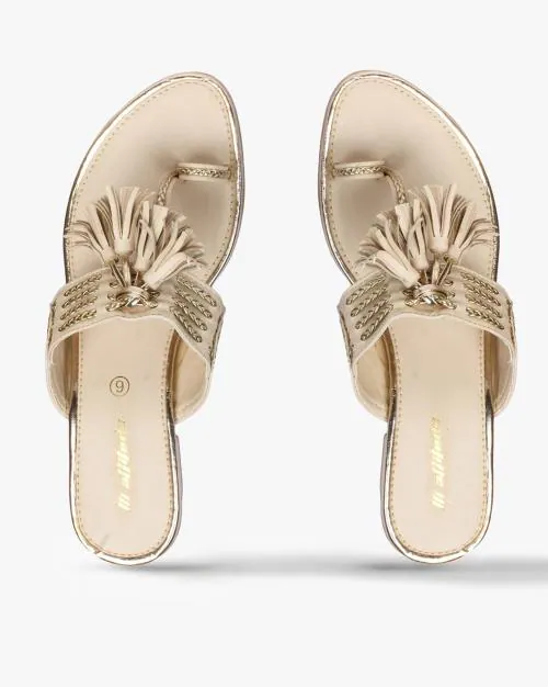 Buy Toe-Ring Block Heels with Tassel Accent Online at Best Prices in ...