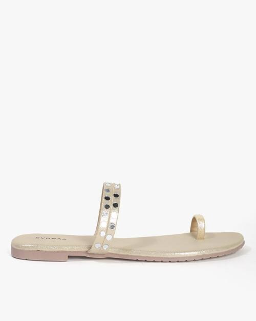 Buy Embellished Toe-Ring Flat Sandals Online at Best Prices in India ...