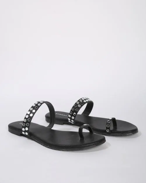 Buy Embellished Toe-Ring Flat Sandals Online at Best Prices in India ...
