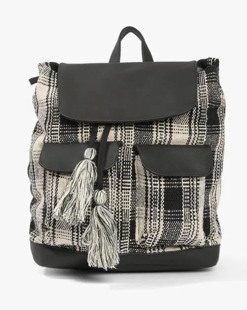 Buy Checked Backpack with Snap Closure Online at Best Prices in India ...