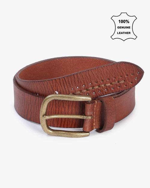 Buy Leather Belt with Pin-Buckle Closure Online at Best Prices in India ...