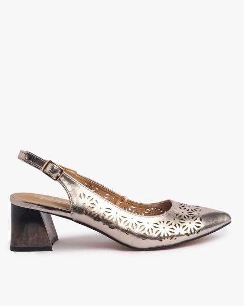 Buy Laser-Cut Chunky Heeled Sandals Online at Best Prices in India ...