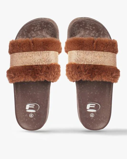 Buy Embellished Fur Flip-Flops Online at Best Prices in India - JioMart.