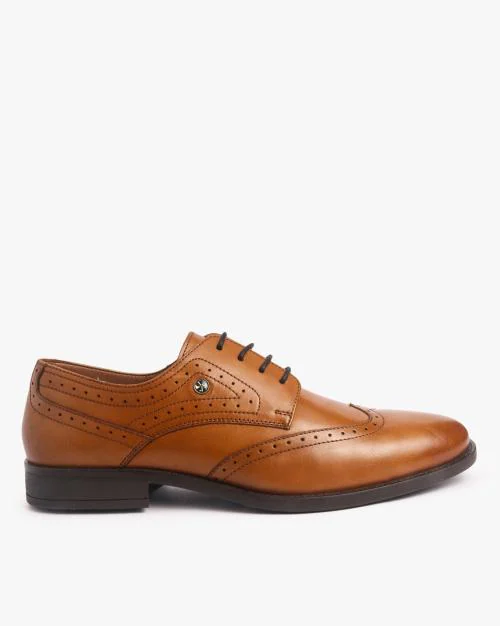 Buy Low-Top Lace-Up Wing-Tip Derby Shoes Online at Best Prices in India ...