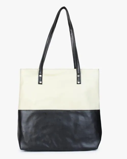 Buy Colourblock Tote Bag with Zip Closure Online at Best Prices in ...