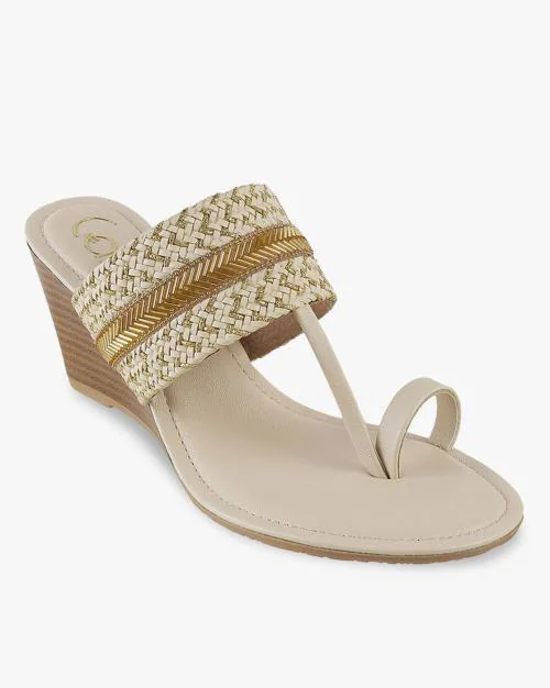 Buy Women Embellished Toe-Ring Wedges Online at Best Prices in India ...