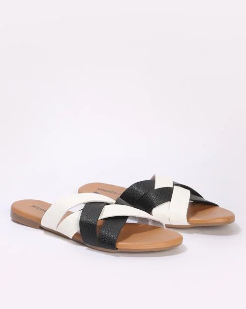 Buy Women Criss-Cross Strap Slip-On Sandals Online at Best Prices in ...