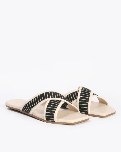 Buy Women Criss-Cross Strap Slides Online at Best Prices in India ...