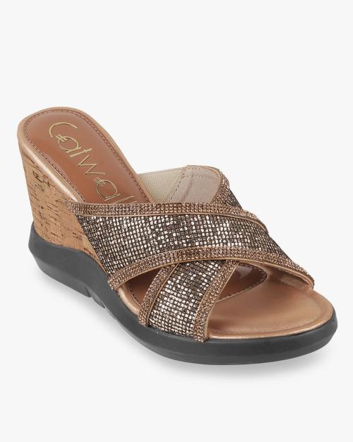 Buy Women Embellished Criss-Cross Wedges Online at Best Prices in India ...